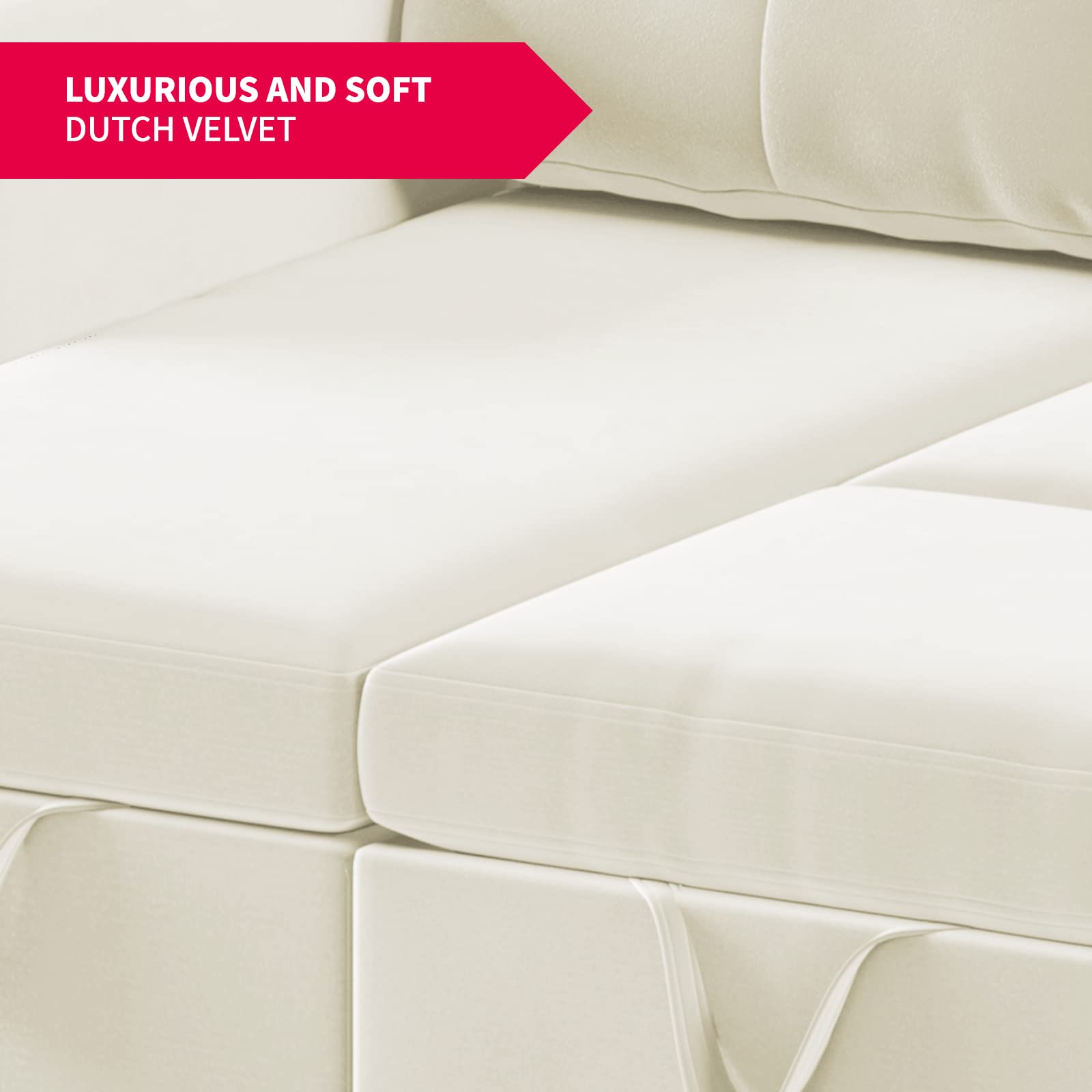 MUZZ Pull Out Sofa Bed with Storage, Reversible Sleeper Sofa,Sectional Sofa, L Shaped Chaise Sofa, Convertible Couches for Living Room,Beige
