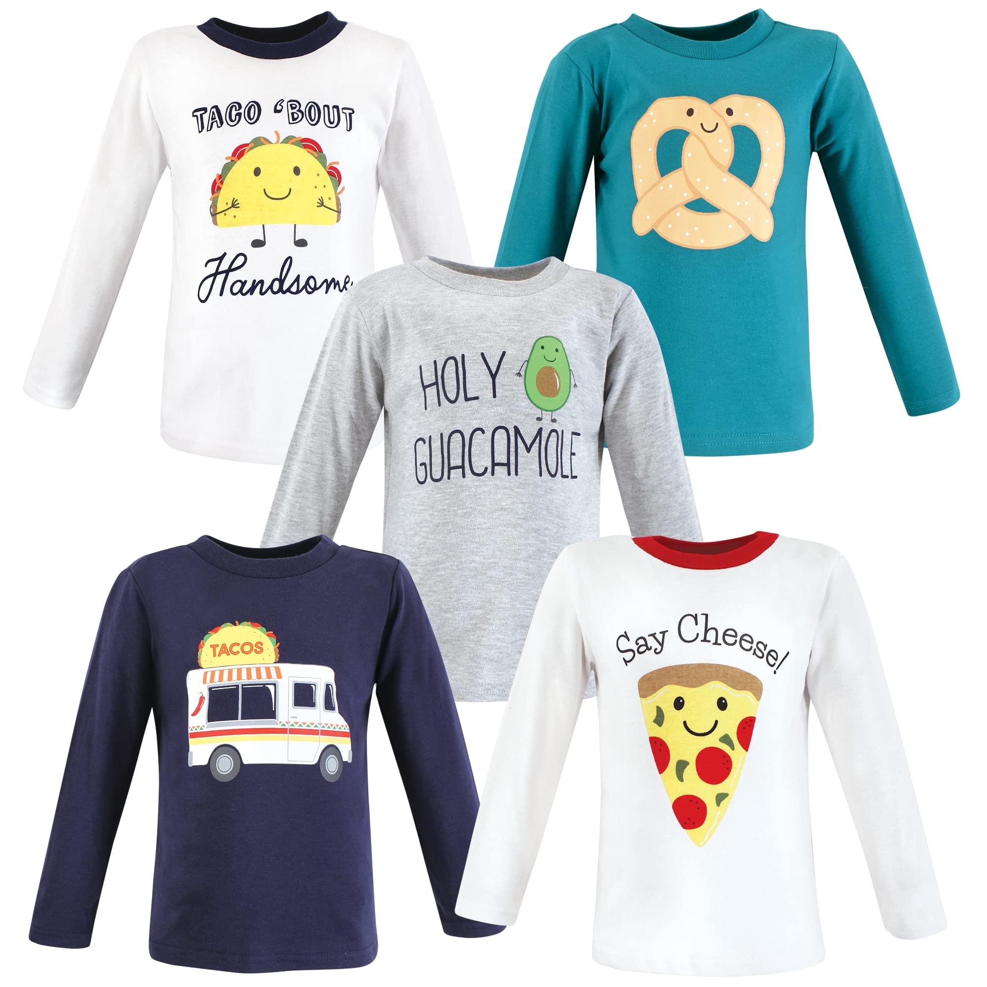 Hudson Baby Unisex Baby Long Sleeve T-Shirts, Fun Food, 18-24 Months