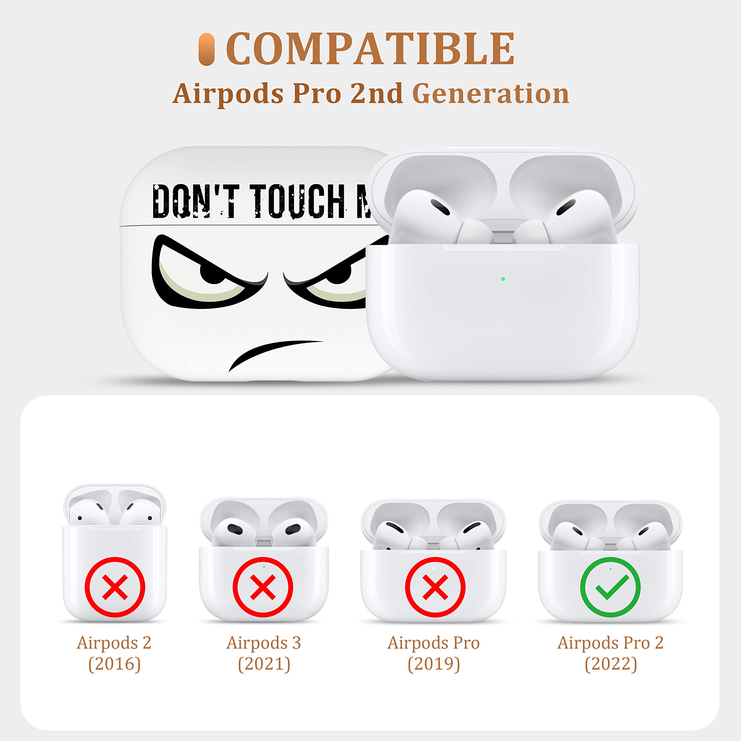 Maxjoy for AirPods Pro 2nd Generation Case Cover, Cool Cute AirPod Pro 2 Case for Women Men Protective Silicone Soft iPod Pro 2 Cover with Keychain Strap for Airpods Pro 2nd Gen Charging Case, Black