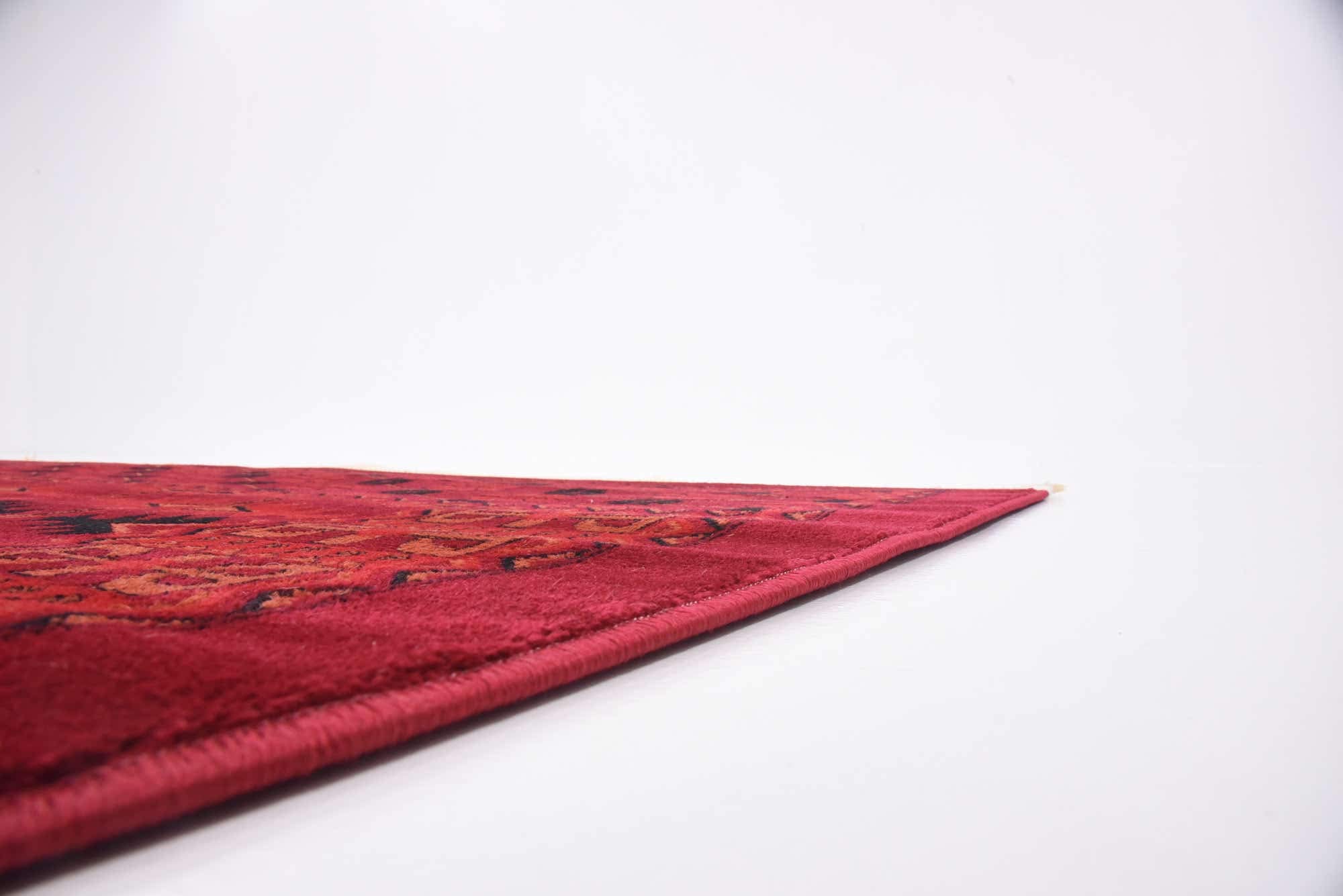 Unique Loom Tekke Collection Over-Dyed Saturated Traditional Torkaman Area Rug, 9 x 12 ft, Red/Black