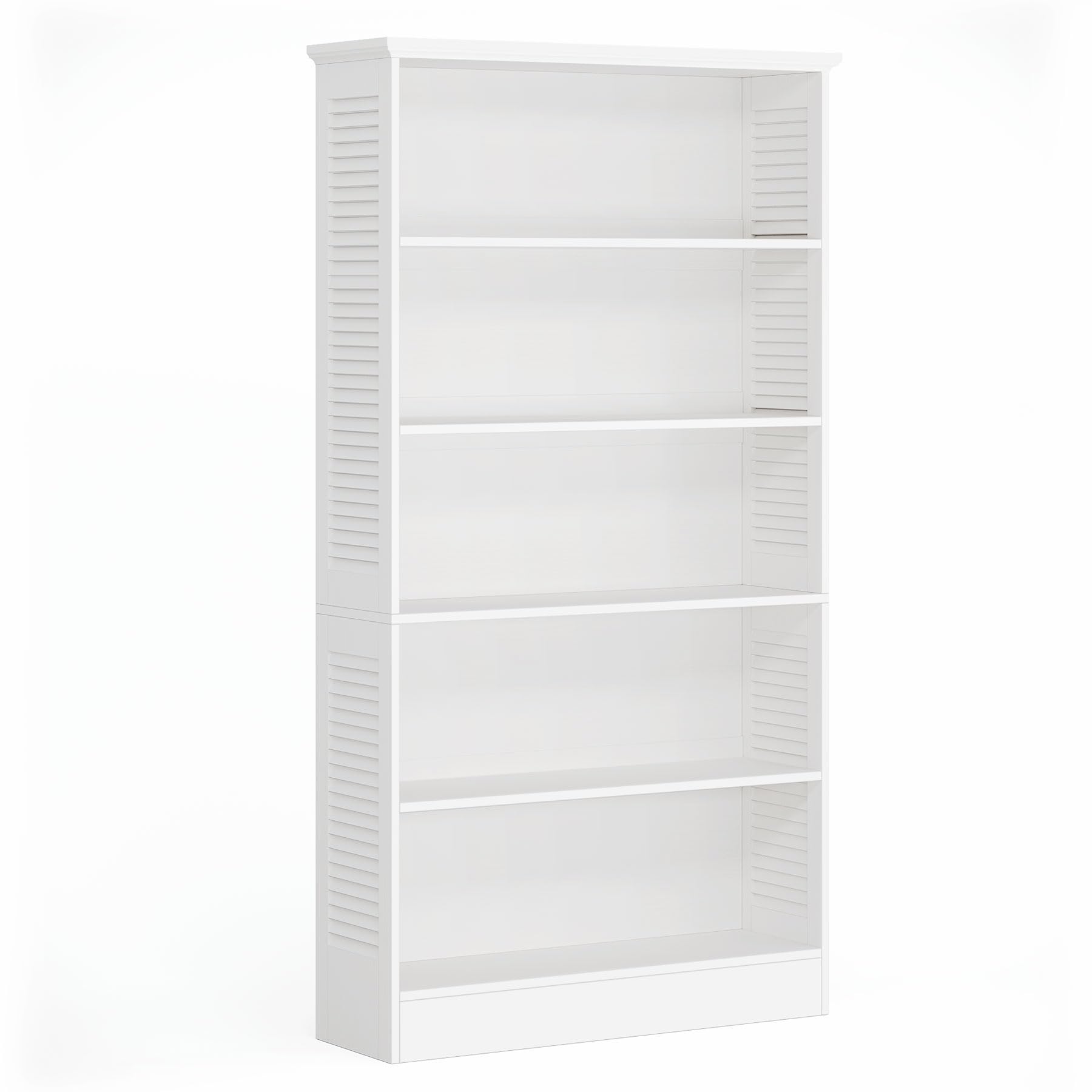 Tribesigns 5-Tier White Bookcase, 72" Tall Modern Simple Bookshelf with Storage Shelves, 39.4" Wide Floor Standing Library Bookshelf, Wood Display Shelving Unit for Living Room, Home Office (1)