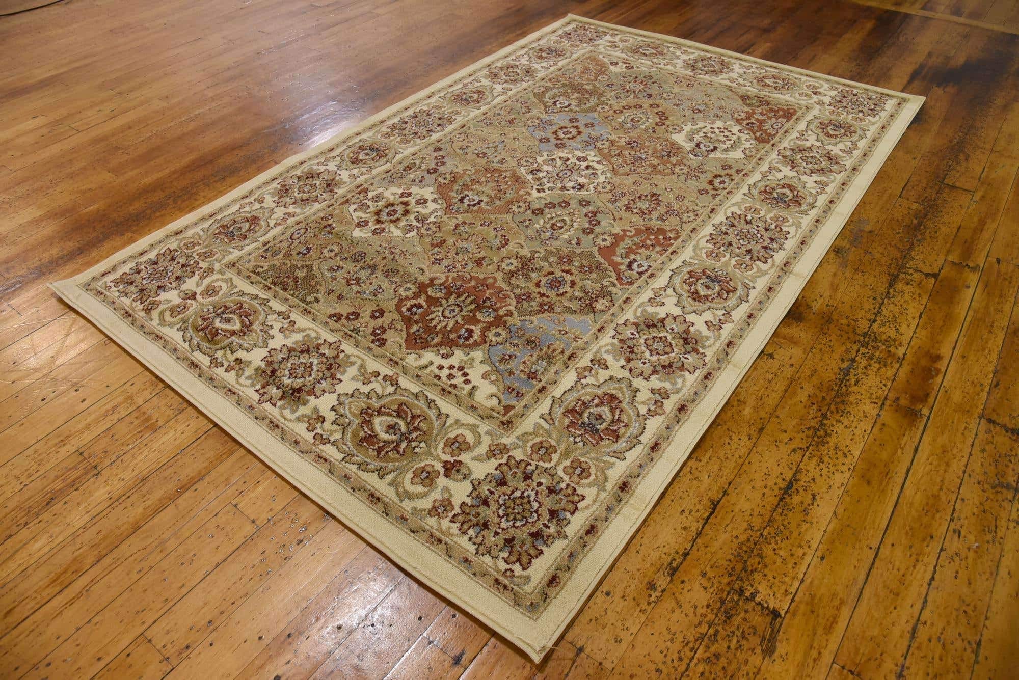 Unique Loom Voyage Collection Traditional Oriental Classic Intricate Medallion Design Area Rug, Rectangular 5' 3" x 8' 0", Ivory/Brown