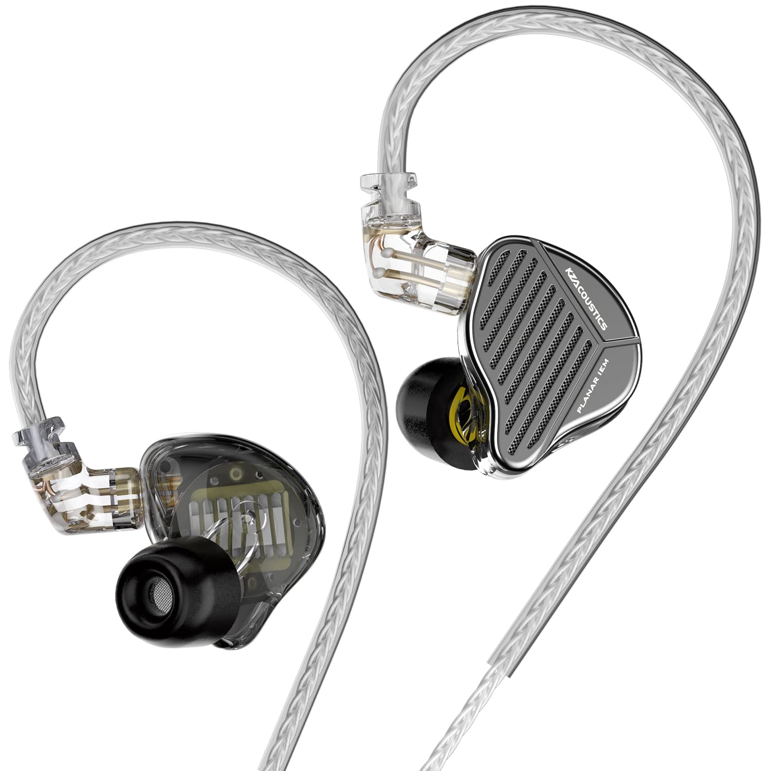 KZ PR1 Pro Planar IEM High Resolution Earphone Earbuds,Wired in-Ear Monitor Headphones/Headsets,HiFi in Ear Buds 4 Audiphile (Black, Without mic)