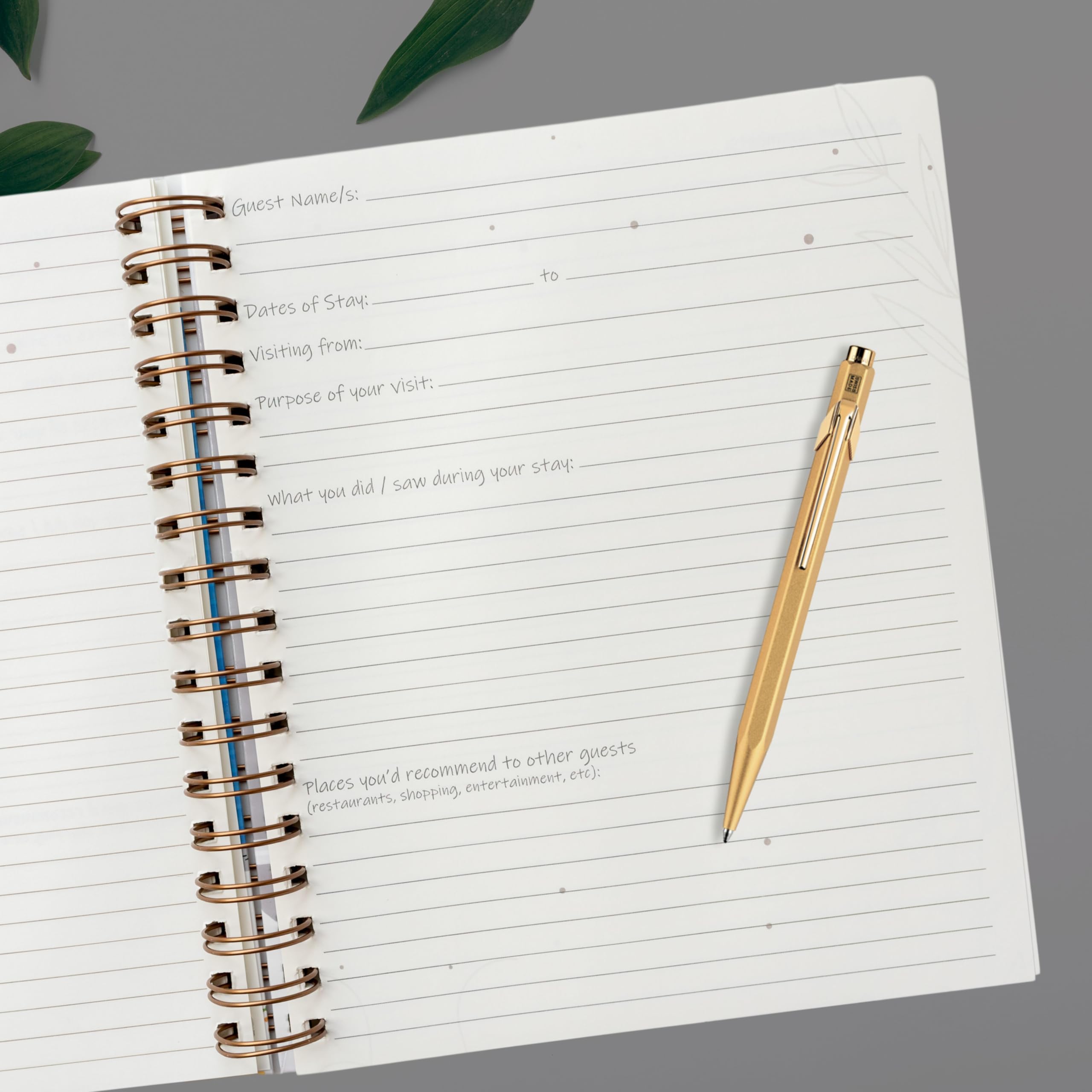 Paper 'n Such Guest Book for Vacation Home Visitors - Guestbook for Short Term Rentals, Vacation Rental, Beach House, Hosts Essentials, Spiral Hardcover Welcome Log - 200 Pages (White/Blue)