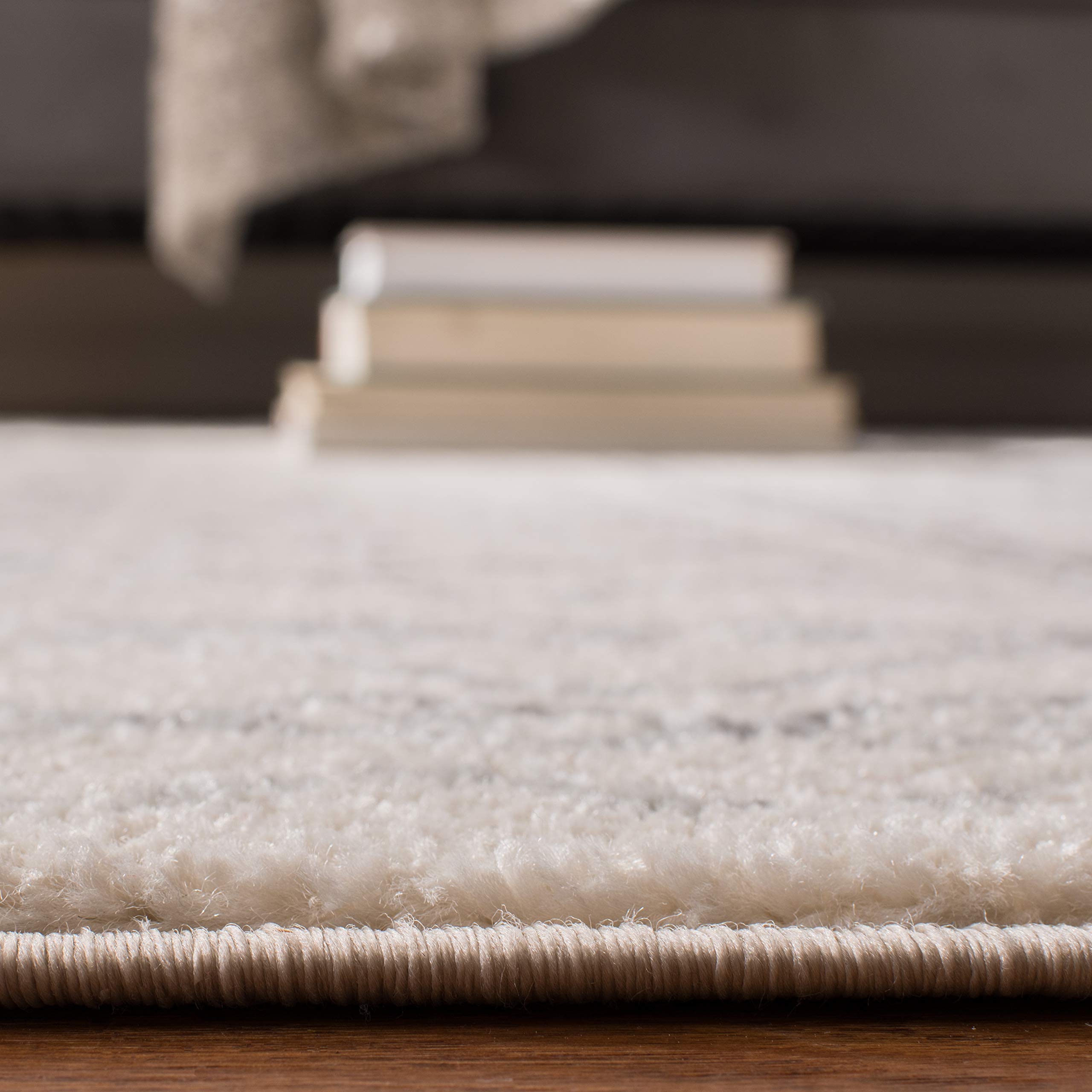 SAFAVIEH Tulum Collection Area Rug - 8' x 10', Ivory & Grey, Moroccan Boho Distressed Design, Non-Shedding & Easy Care, Ideal for High Traffic Areas in Living Room, Bedroom (TUL268A)