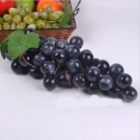 URTop 4 Bunchs of Artificial Black,Red, Green and Purple Large 85pcs Grapes Plastic Fake Decorative Fruit Food Lifelike Home Wedding Party Garden Decor Mini Simulation Fruit Photography Props