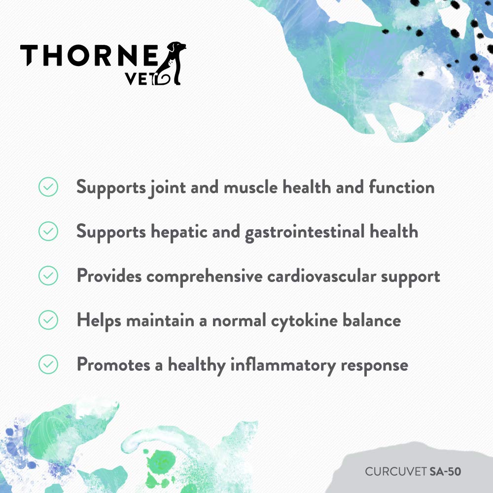 ThorneVet CurcuVET-SA50 β Joint, Muscle, Liver & GI Support for Small Dogs & Cats, 90 Soft Chews