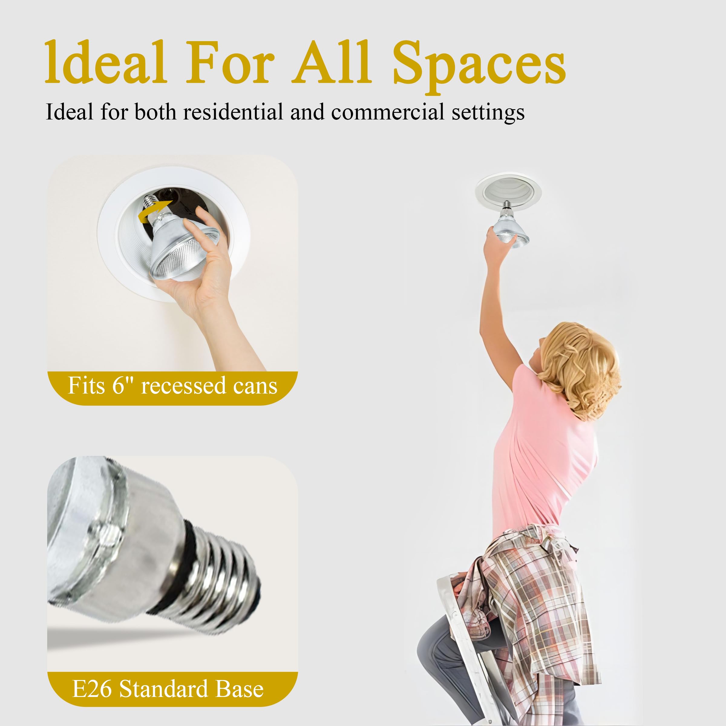 Lachesan PAR38 Halogen Flood Light Bulbs 2 Pcs, 90W Equivalent, 120V, E26 Base, 2700K Warm White Light for Indoor and Outdoor