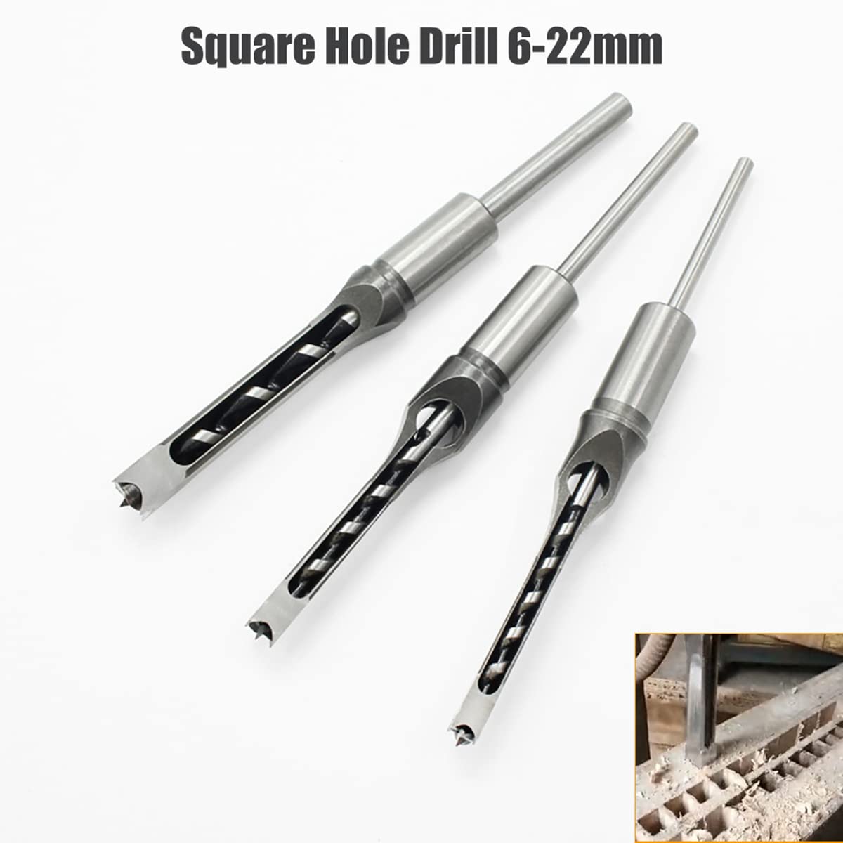SagaSave 6.4mm Square Hole Drill Bit Opener, 1/4" High-Carbon Steel Hollow Chisel Mortise Power Tool for Woodworking,1PCS