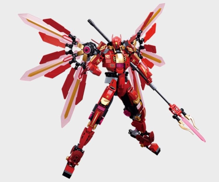 JCPUCT Black Tech Mecha Robot Building Blocks Birthday Gifts, Ages 15 and Up (Halberd Athenas B1152-Without Original Box)