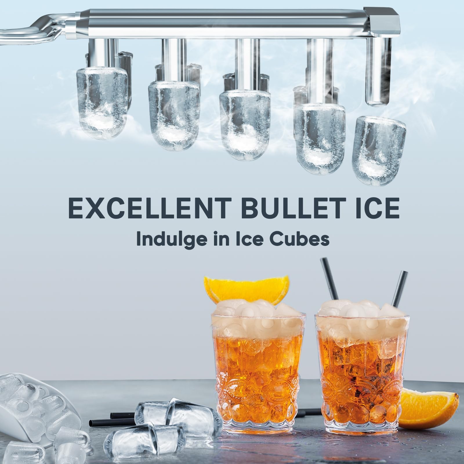 Kismile Ice Makers Countertop with Carry Handle,26Lbs/Day,9 Bullet Ice Ready in a 7 Mins Round,Auto-Cleaning Ice Maker with Ice Basket and Ice Scoop,Portable Ice Maker for Home,Office,Kitchen (Black)