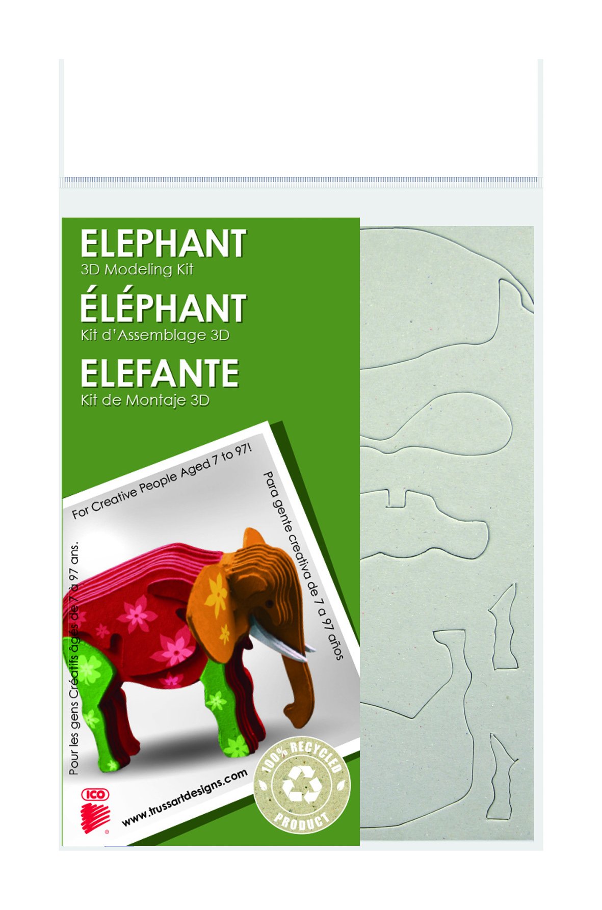 TruTru Elephant European 3D Puzzle DIY Craft Kit; Arts and Crafts, Model Kit