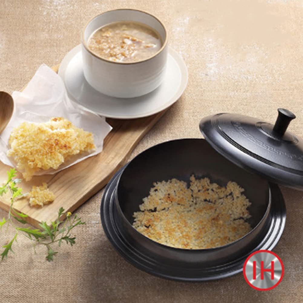 TULGIGS IH Korean Traditional Iron Pot Rice Gamasot Ceramic Cauldron Made in Korea 9.4424cm