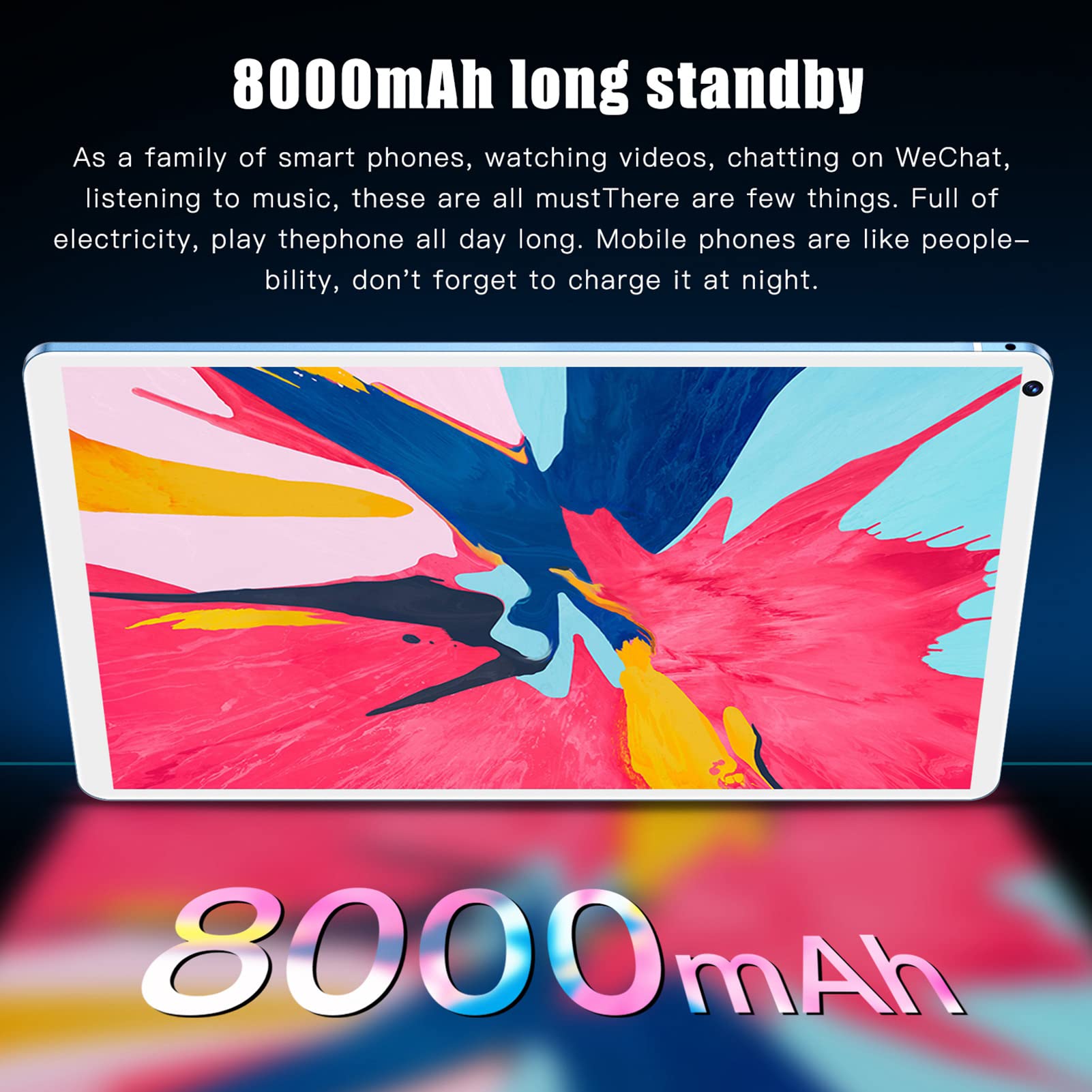 LBEC Tablet, 1960x1080 IPS Blue Screen 8 Inch Tablet for Travel (US Plug)