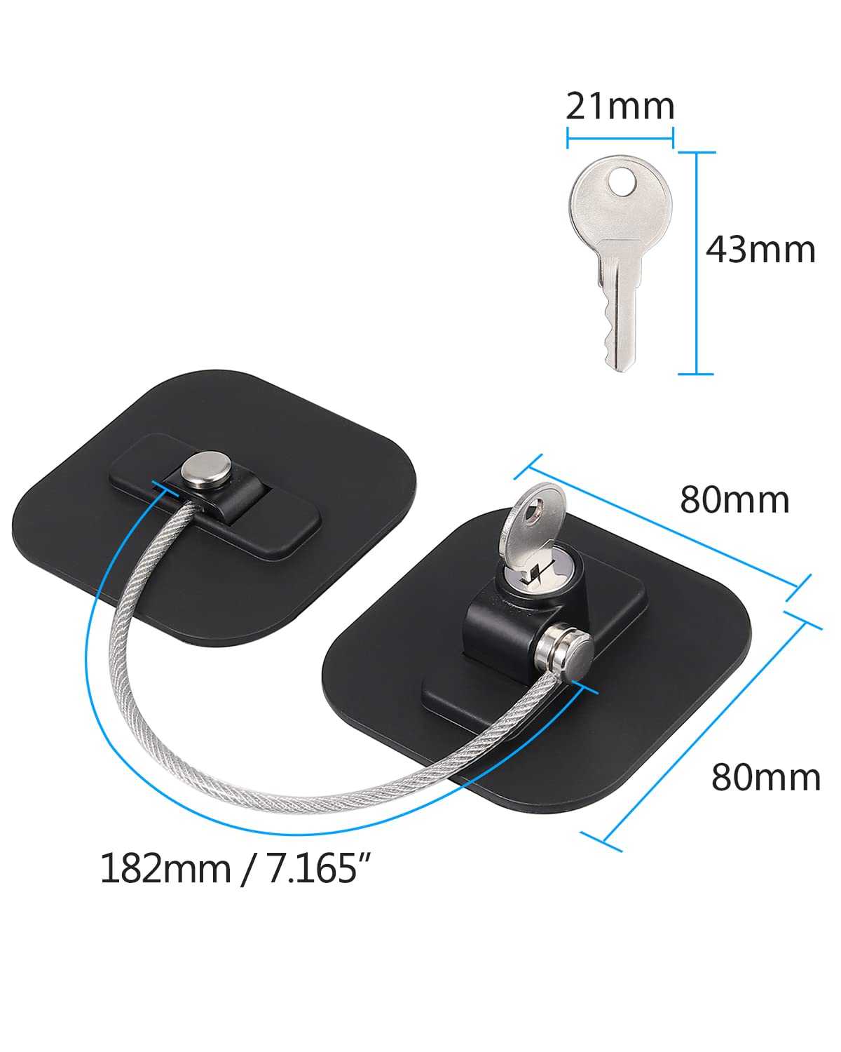eSynic Refrigerator Locks, 4 Pack Fridge Lock with Keys Child Safety Cabinet Locks with Strong Adhesive Safety Locks Set for Appliances Kitchen Cabinets Fridge Door Refrigerator Cabinet Drawer Black