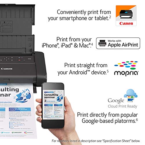 Pixma TR150 Wireless Mobile Printer with Airprint and Cloud Compatible, Black (Renewed) 4167C023 Bundle with Cleaning Cloth