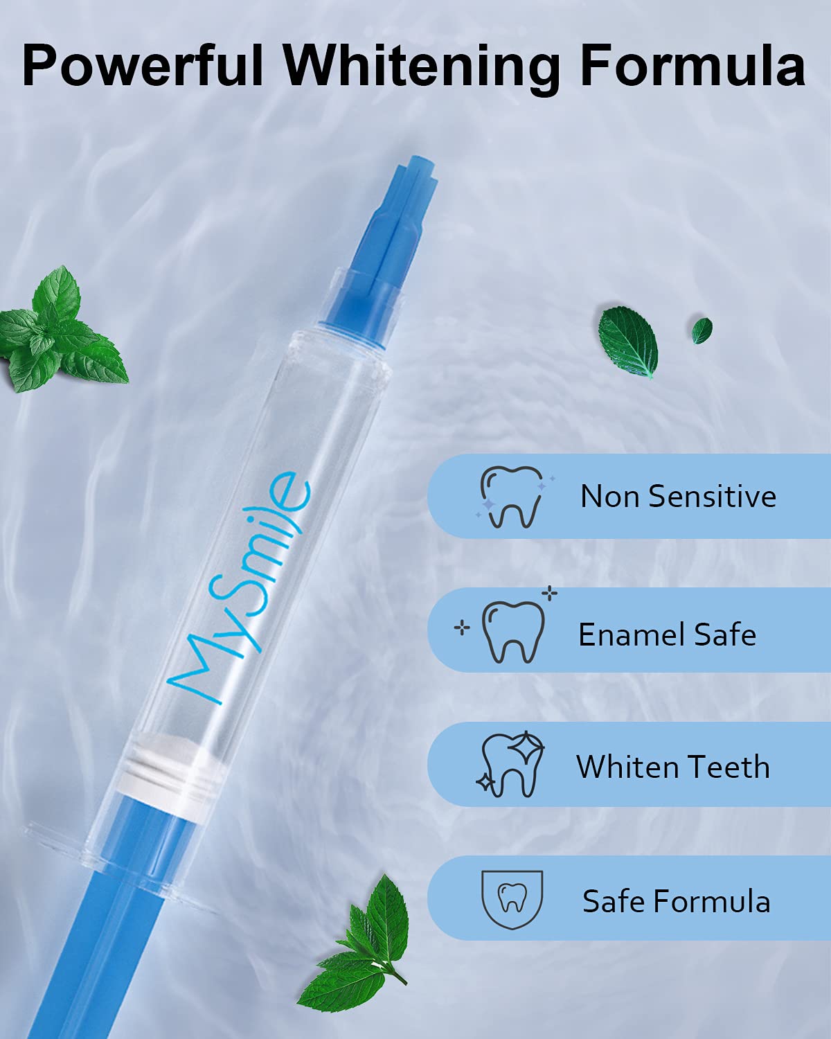 MySmile Teeth Whitening Kit Enhanced Teeth Whitener, 3 Non-Sensitive Teeth Whitening Syringe, 3 Non-Sensitive Teeth Whitening Pen, Helps to Remove Stains from Coffee, Smoking, Wine, Soda, Tea