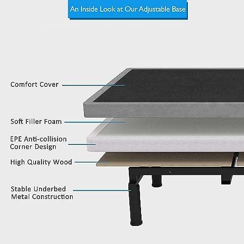 Irvine Home Collection Premium Queen Adjustable Bed Base with 10 Inch Gel Memory Foam Mattress