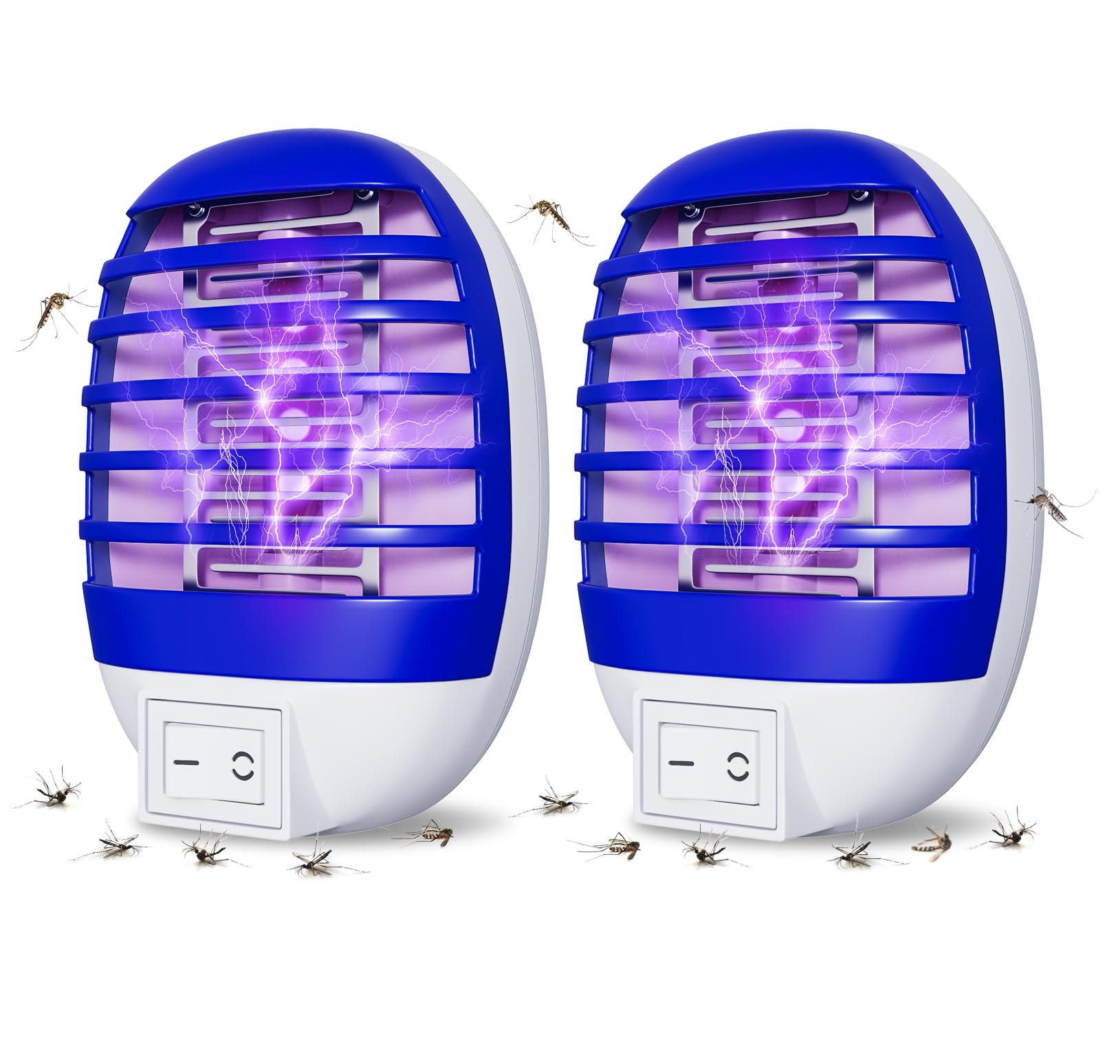 Hywean 4 Pack Plug in Bug Zapper Indoor Flying Insect Trap, Electronic Mosquito Zapper Gnat Traps with LED Light for Patio, Bedroom, Kitchen, Office, purple