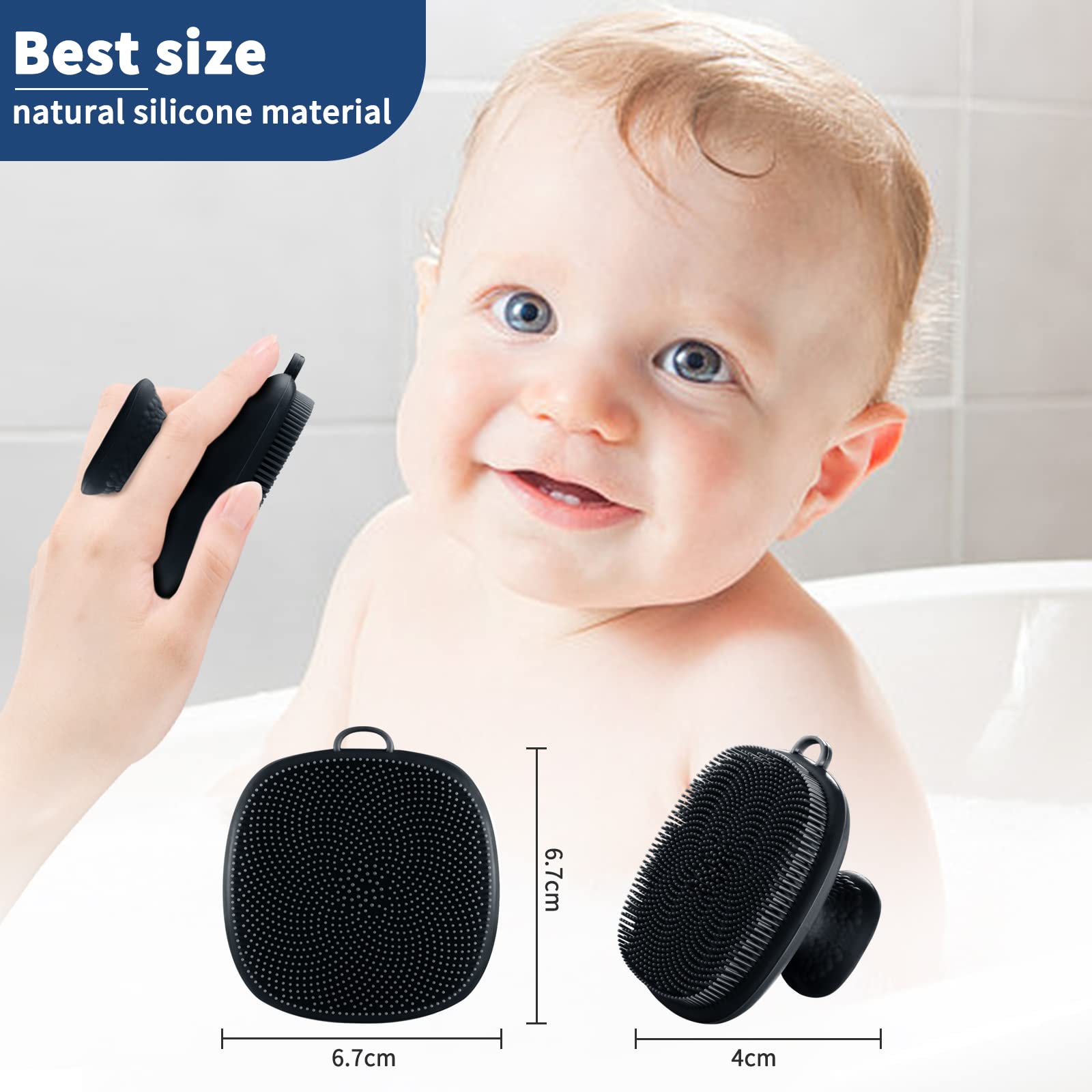 Face Scrubber,Silicone Face Scrubber for Men, Facial Cleansing Brush Silicone Face Wash Brush Manual Waterproof Cleansing Skin Care Face Brushes for Cleansing and Exfoliating (Black)