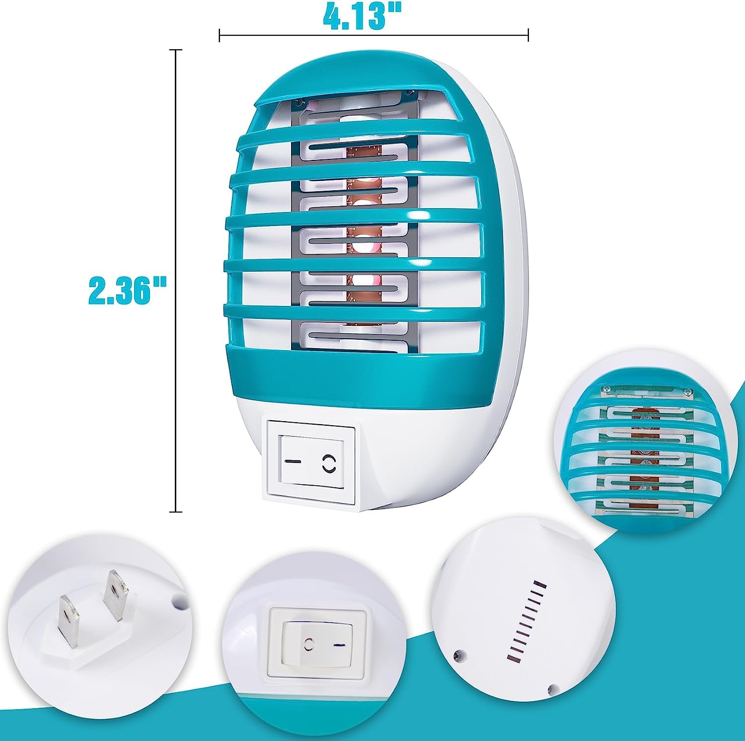 Hywean 6 Pack Plug in Bug Zapper Indoor for Flying Insect Mosquito, Electronic Mosquito Zapper Gnat Traps with LED Light for Patio