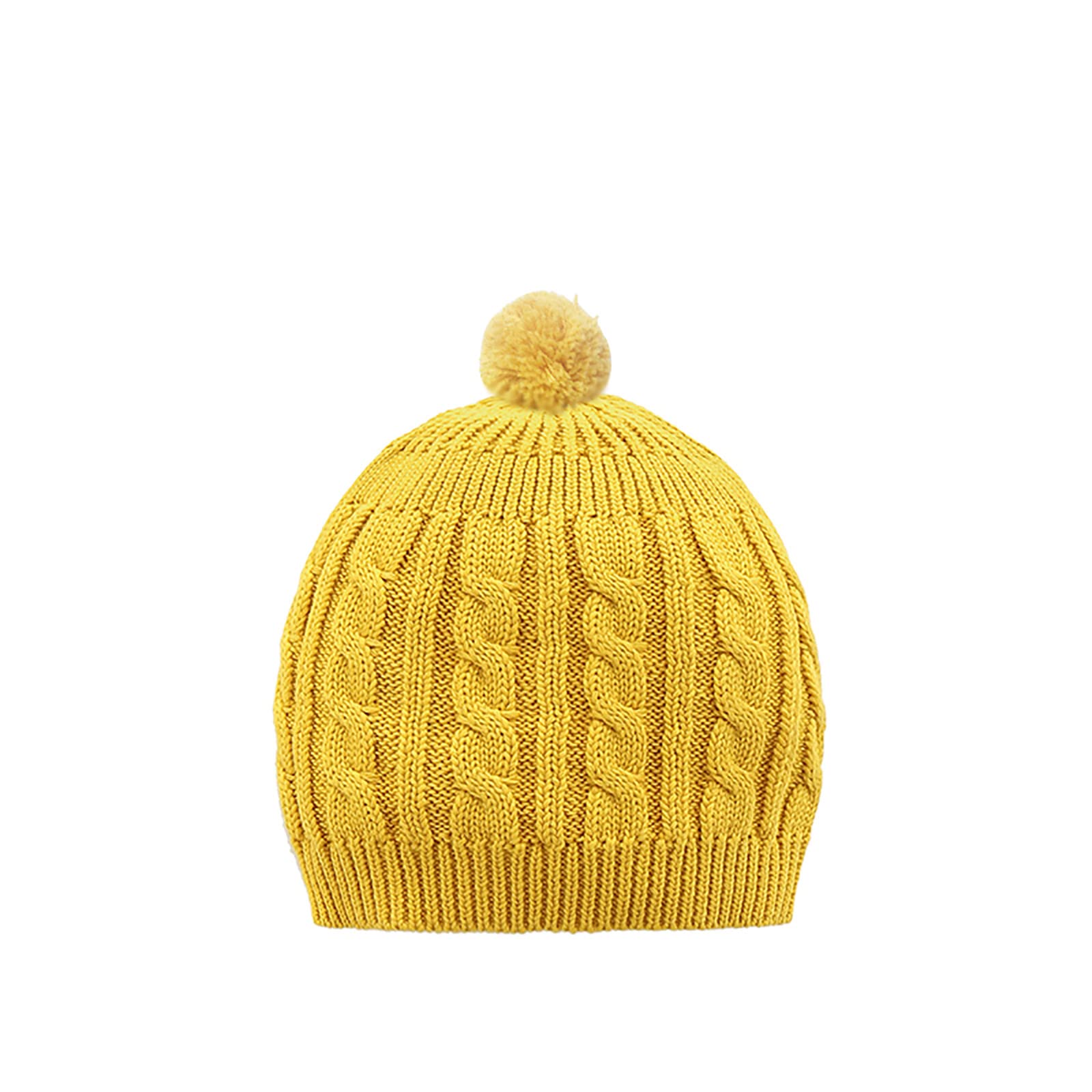 IADOER Baby Newborn Boy Knitted Sweater Romper Cotton Longsleeve Outfit with Kids Winter Warm Hats Set(Yellow 0-3M