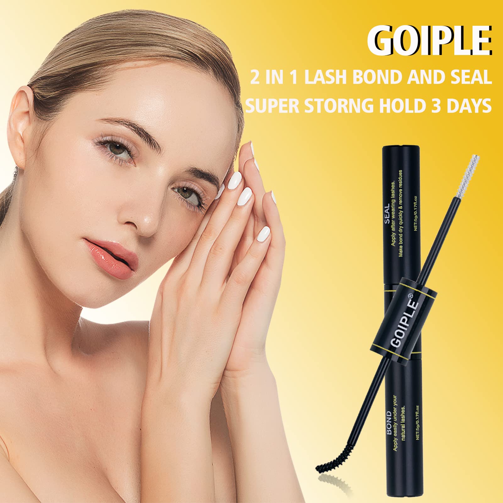 Lash Bond and Seal Cluster Lashes Glue, Falselash Glue Super Strong Hold Clear Glue Professional Latex Free Eyelash Glue Waterproof Lash Glue, Lashes DIY Eyelash Extensions False Eyelash Glue