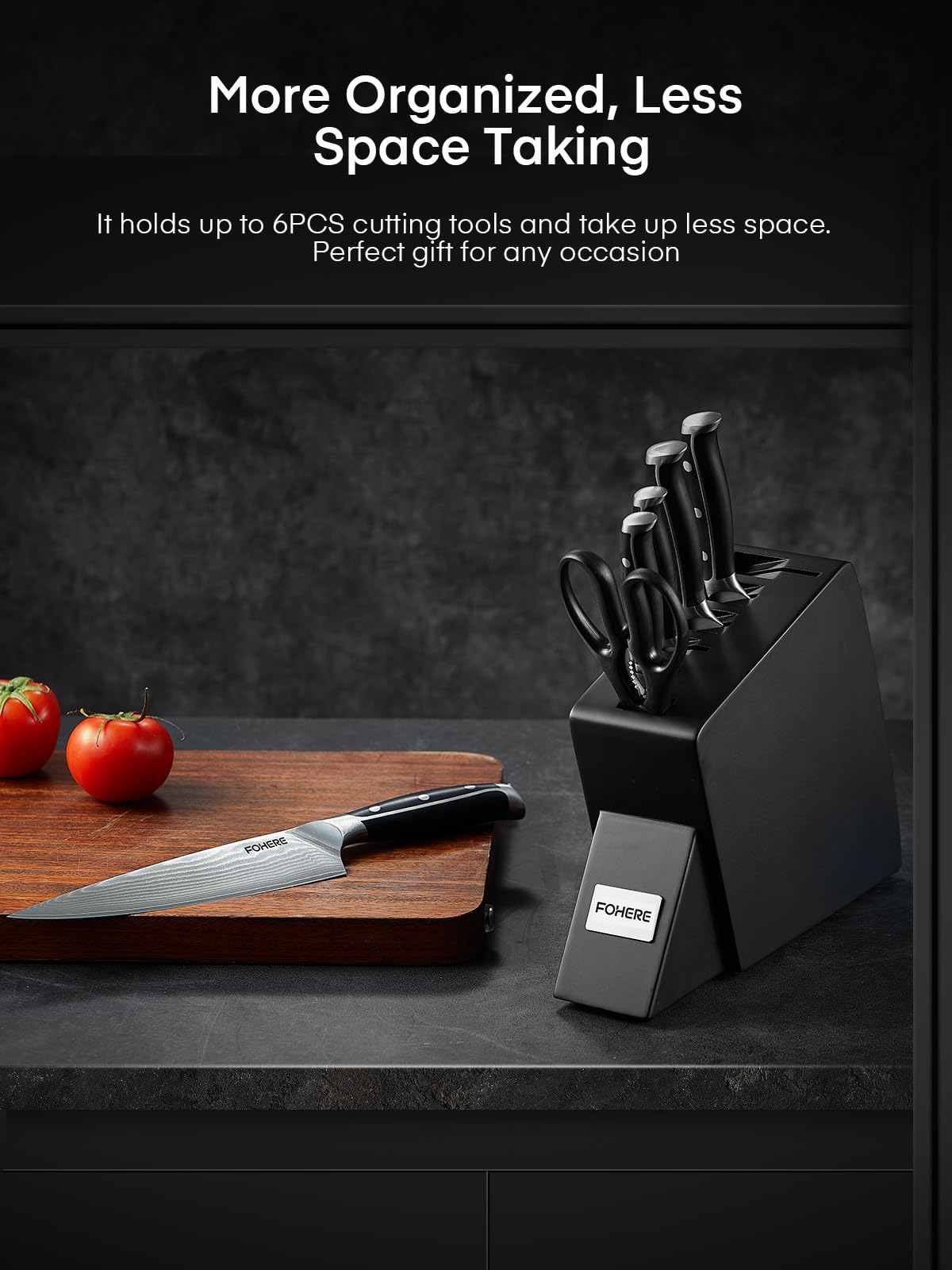 Knife Set, FOHERE 7-Piece Damascus Kitchen Knife Set, 67-Layer Japanese Knife VG10 Damascus Steel, Sharp Kitchen Knife Set with Non-slip ABS Handle, Kitchen Shears