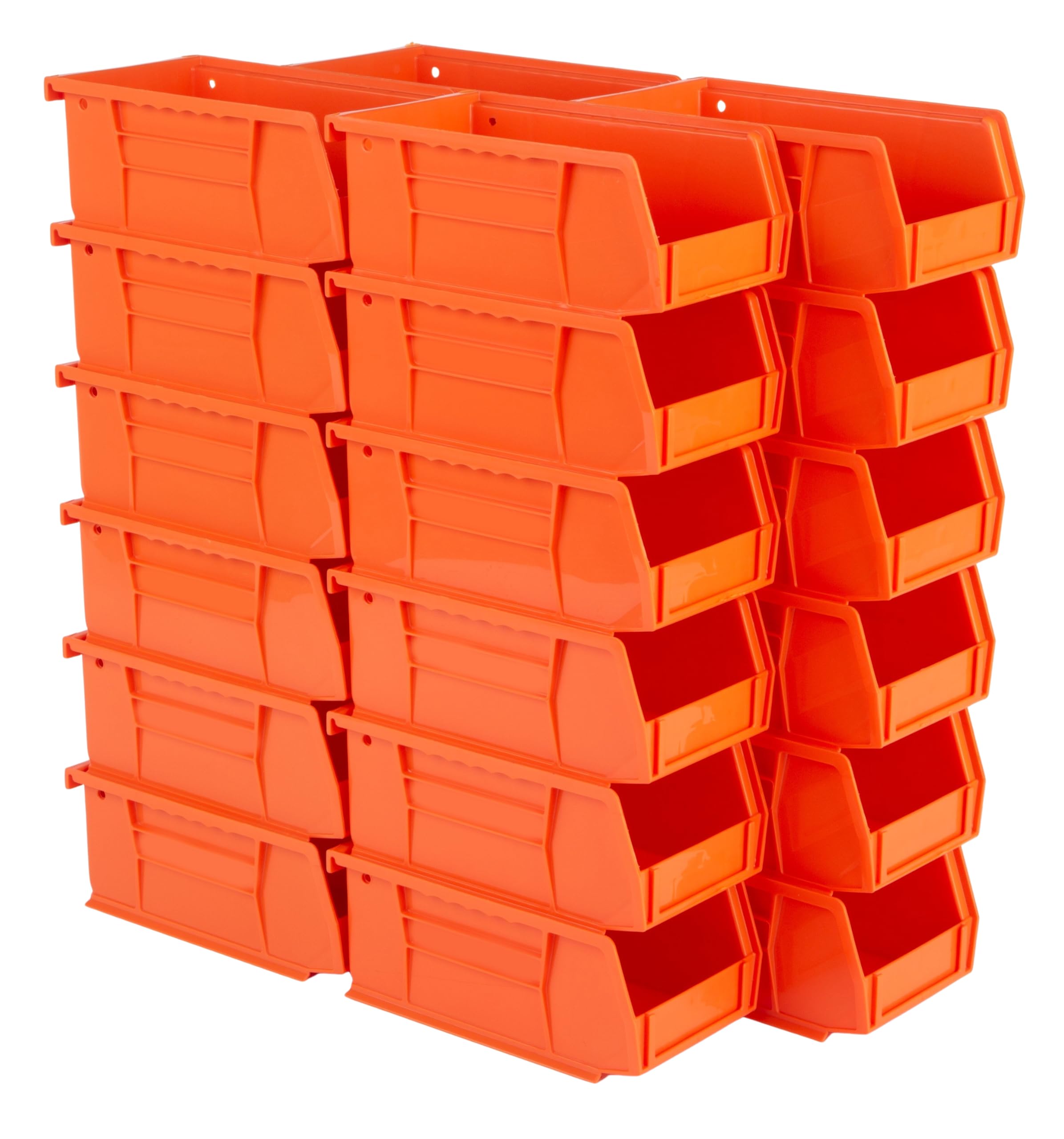 Hudson Exchange 7-1/2" x 4" x 3" (24 Pack) Plastic Stackable Storage Bin and Hanging Container, Orange