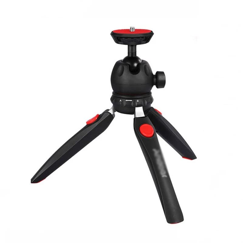 DSFEOIGY Mini Tabletop Tripod Phone Camera Tripod Portable Foldable with 1/4" Mounting Screw for DSLR/Mirrorless LED Video Light (Color : Black)