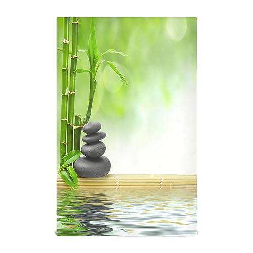 Kigai 1 Pack Zen Basalt Rocks Kitchen Towels Highly Absorbent, Super Soft Dishcloths 18 x 28 Inches Reusable Quick Drying Tea Towels Set for Home,Kitchen Decor