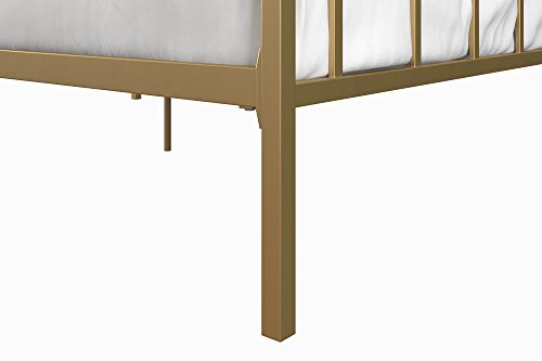 DHP Stella Bed with Metal Frame, Gold, Queen