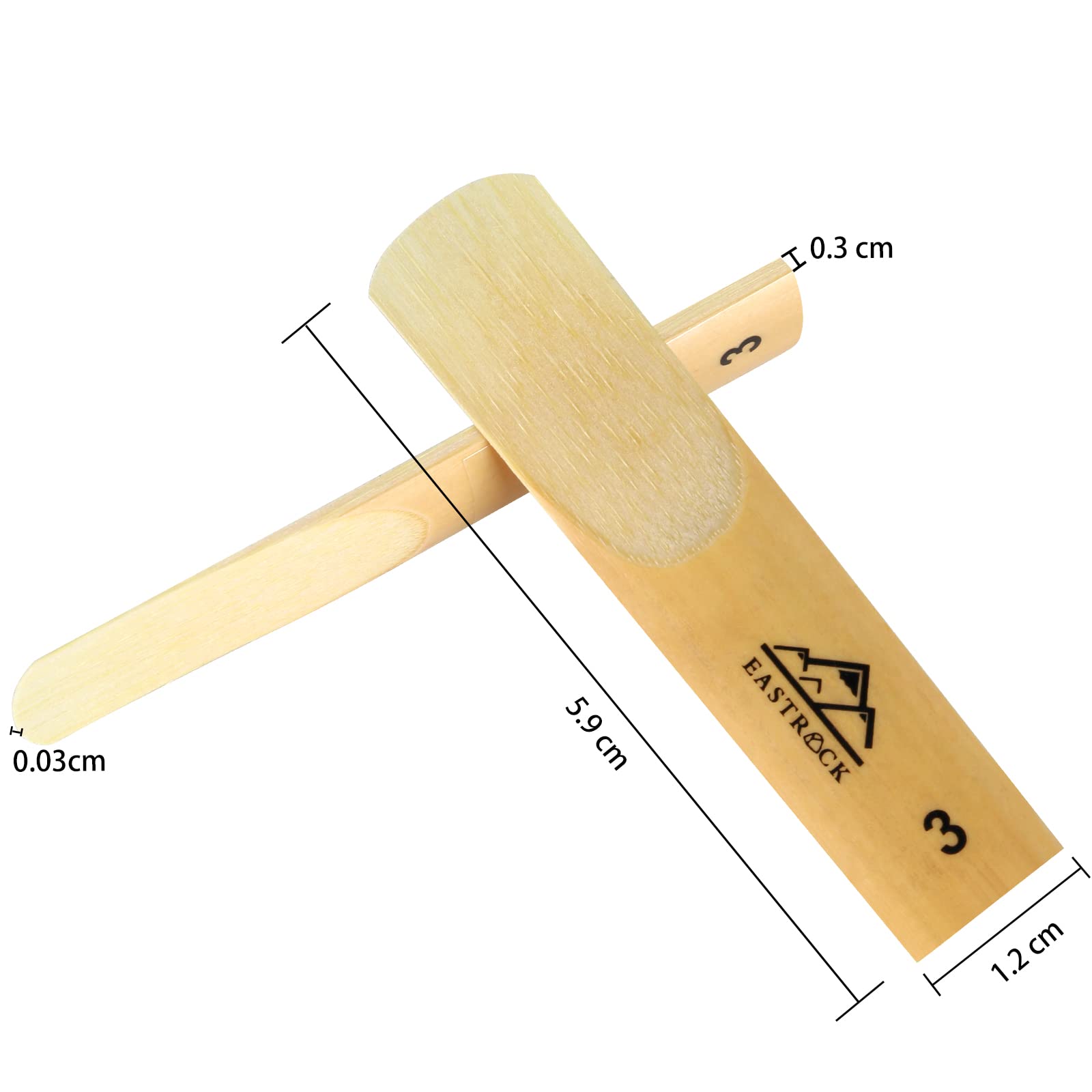 EASTROCK Soprano Saxophone Reeds 2.0/2.5/3.0 for Bb Soprano Sax Strength 2.5-10 Pack with Plastic Case