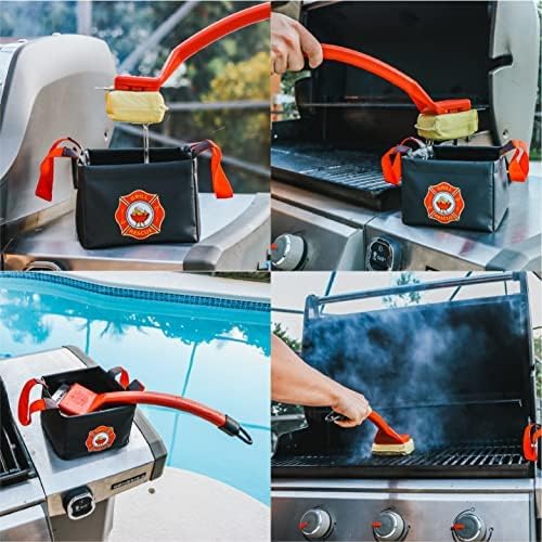 Grill Rescue BBQ Replaceable Scraper Cleaning Head, Bristle Free - Durable and Unique Scraper Tools for Cast Iron or Stainless-Steel Grates, Barbecue Cleaner (Dunk Tank)