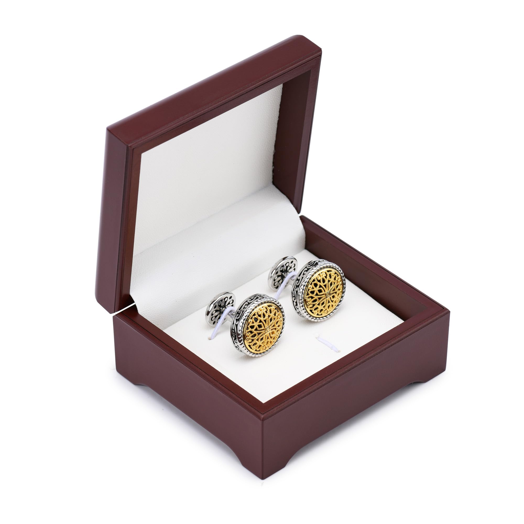 Cuff Links Mens, Cufflinks for Men, 18K Gold Plated Cufflinks with Gift Box for Wedding, Birthday, Anniversary and Father's Day