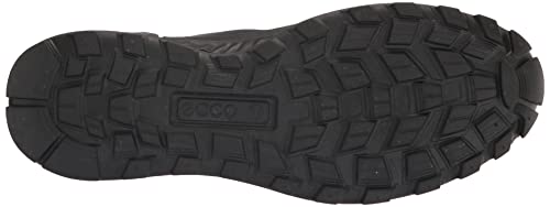ECCO Men's Exostrike Stealth Mid Hiking Boot, Black/Steel Nubuck, 11-11.5