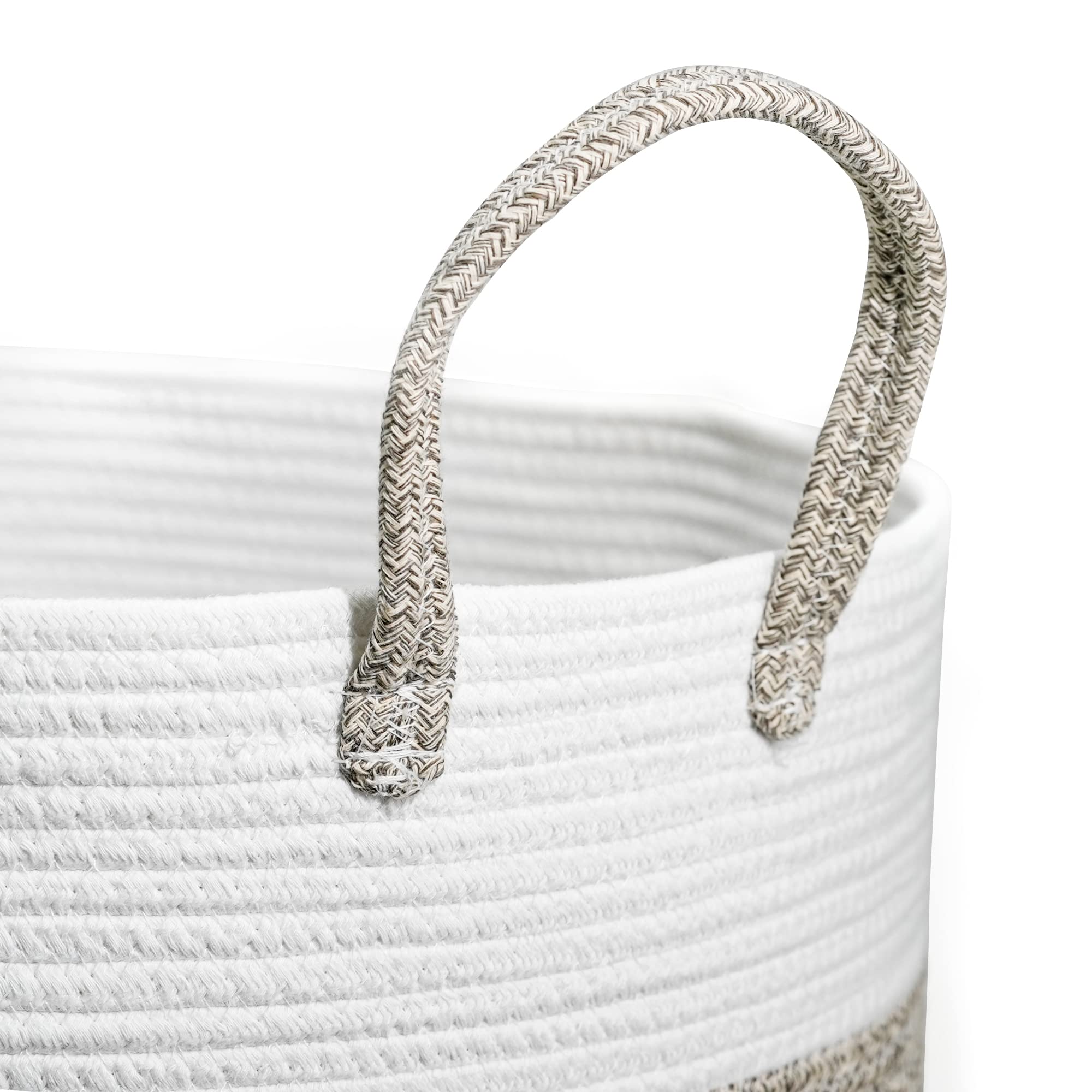 Laundry Basket Organizer, Toy Storage for Nursery 20''x20''x13.4'' Clothes Basket for Kids, Soft Cotton Woven Clothes Storage Bin Large Laundry Hamper for Blankets