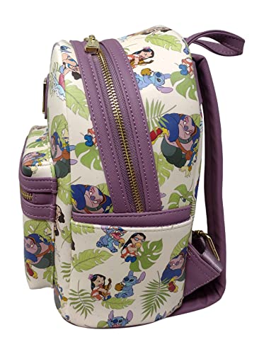 Loungefly Disney Lilo and Stitch Allover Print Womens Double Strap Shoulder Bag Purse