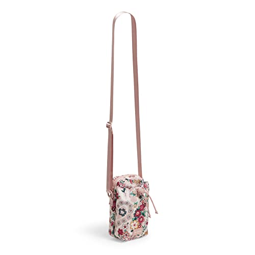 Vera Bradley Women's Recycled Lighten Up Reactive Deluxe Water Bottle Crossbody Sling Bag, Prairie Paisley, One Size