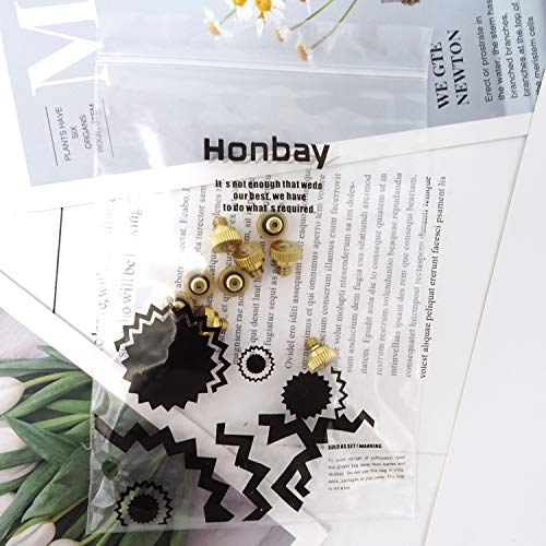 Honbay 10PCS Brass Misting Nozzle, Low Pressure Atomizing Mist Nozzle, 10/24 UNC 0.4 mm Orifice Replacement Heads for Greenhouse Landscaping and Outdoor Cooling System