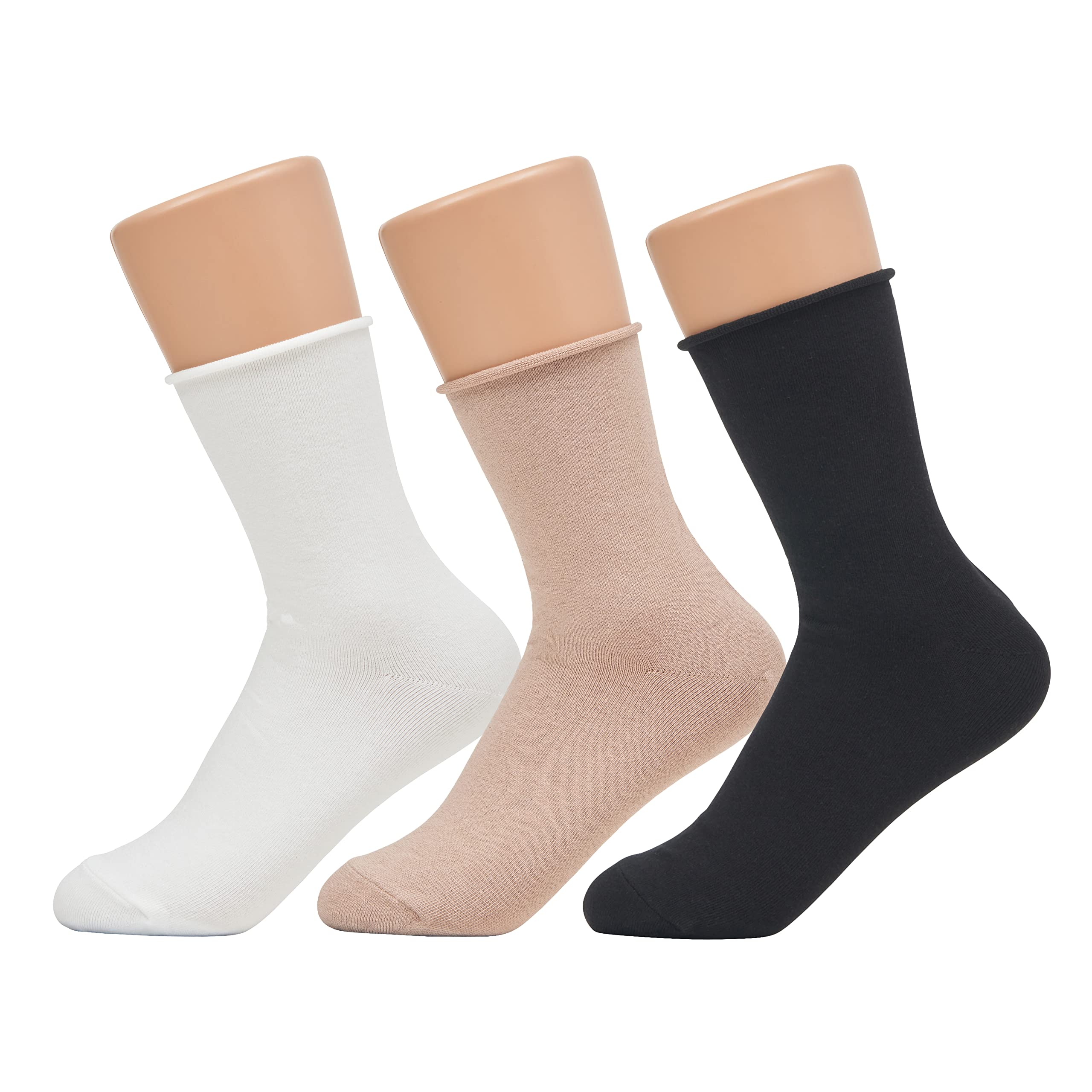 GRISIM Women's Roll Top Ankle High Relaxed Cotton Crew Socks, 3 or 4 Pairs (Shoe Size 6-9) (Checkerboard_Red/Green/Black)