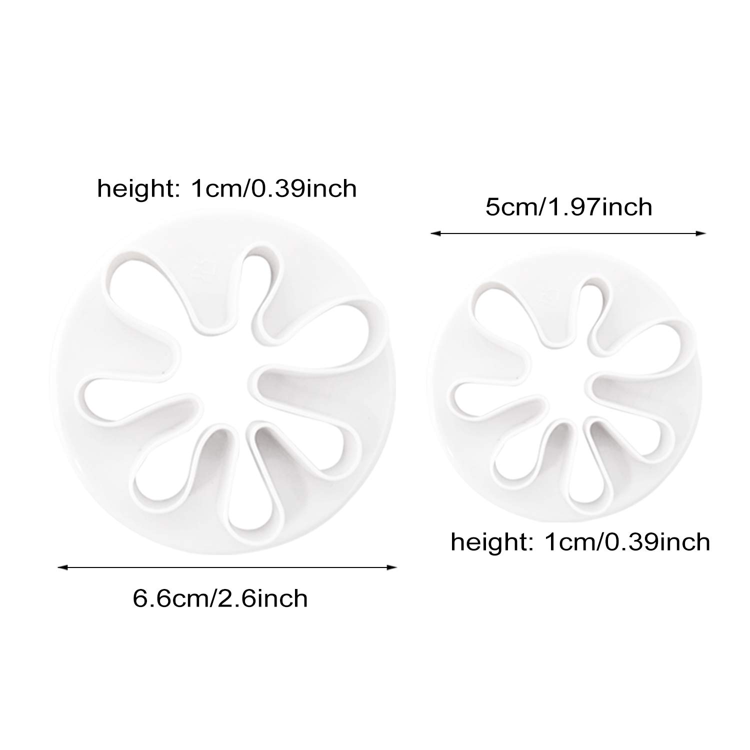 Honbay 6PCS Plastic Paint Splatter Cookie Cutter Set CupCake Decorating Gumpaste Fondant Mould for Cake Cupcake Decoration and Polymer Clay Crafting Projects (2 Size)