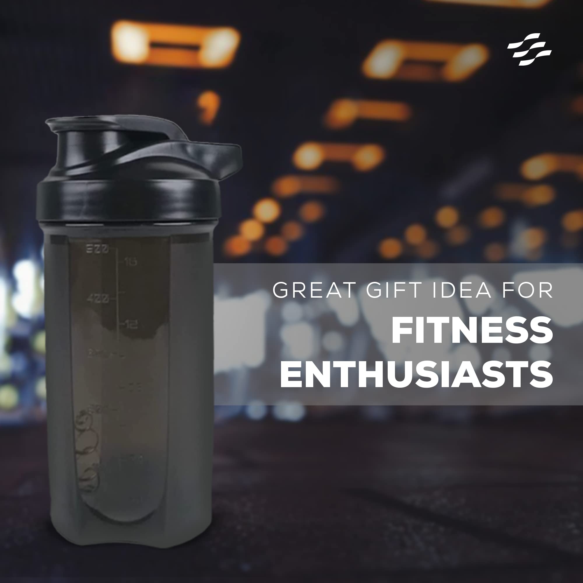 IHTISAB Blender Protein Shaker Bottle 20oz With Wire Whisk Ball, Drink Protein Shaker Pre And Post Workout, Mixes Cocktail Smoothies Shakes, BPA Free
