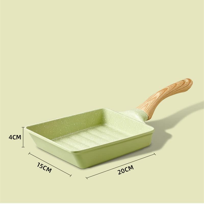 DHTDVD Non-Stick Frying Pan Omelette Egg Pancake Breakfast Pan Wooden Handle Saucepan Kitchen Cooking Pots
