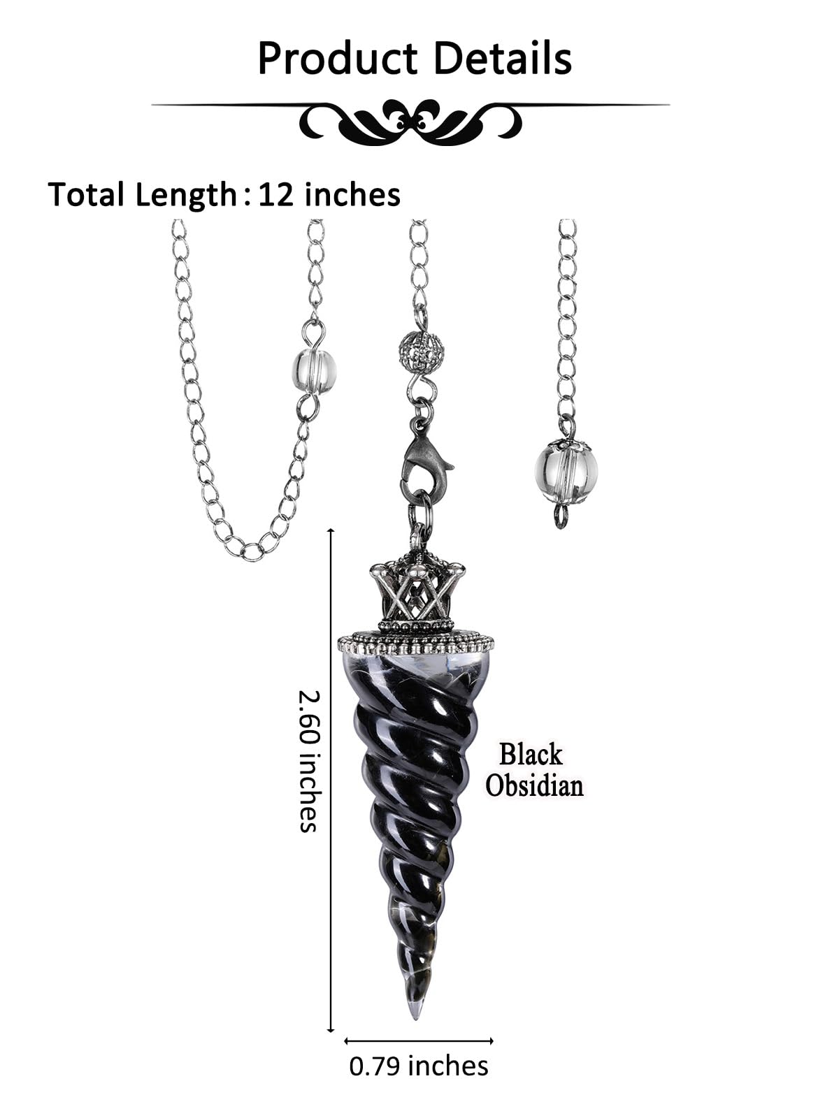 CrystalTears Amethyst Crystal Pendulum for Divination Healing Crystal Spiritual Point Gemstone Resin Dowsing Pendulum Crystal for Witchcraft Reiki Healing Meditation