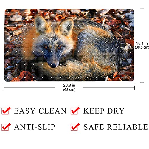 Non-Slip Bathtub Mats Foxes Fall Autumn Prints Soft Bath Tub Bathroom Shower Mat for Baby and Adults, Machine Washable