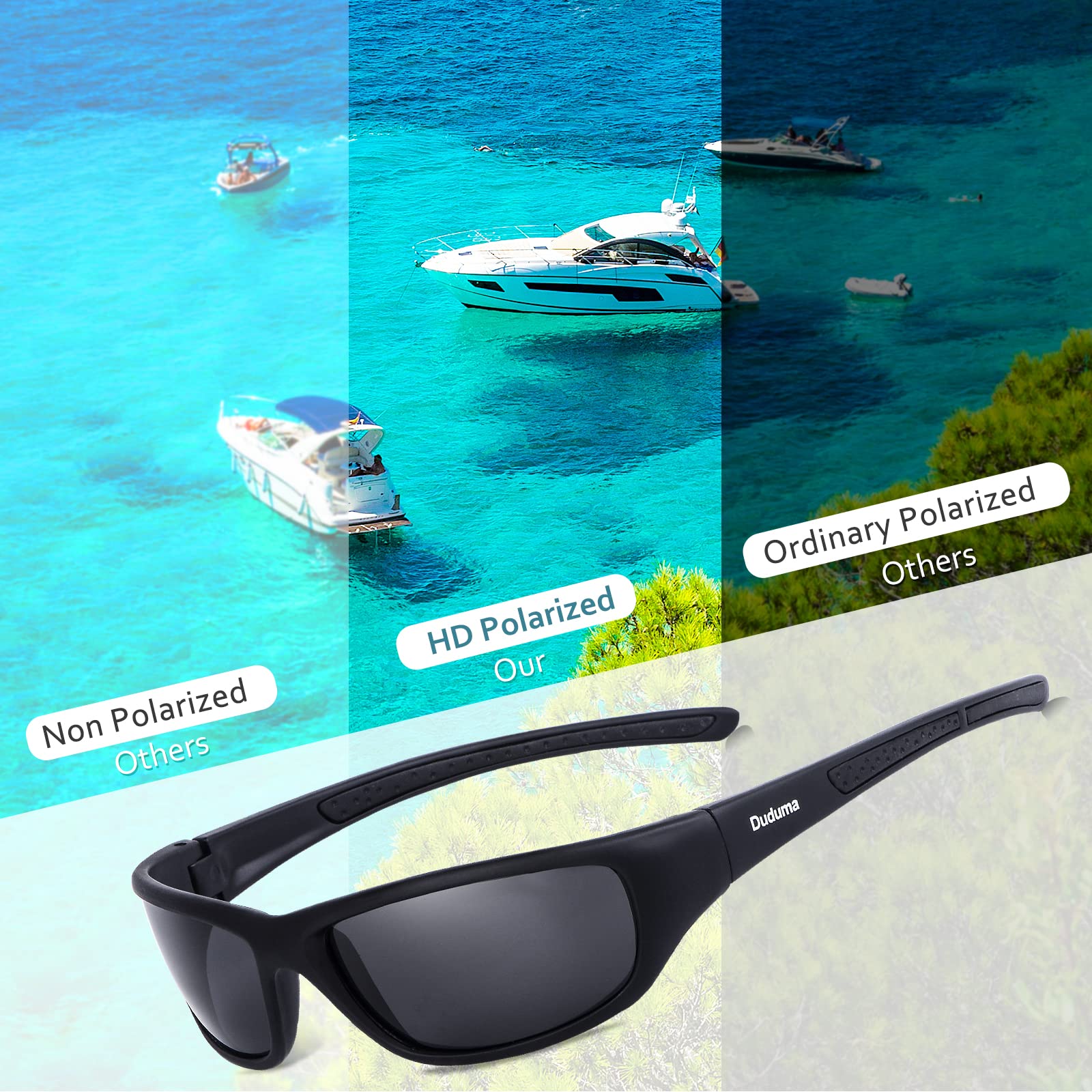 Duduma Tr8116 Polarized Sports Sunglasses for Baseball Cycling Fishing Golf Superlight Frame