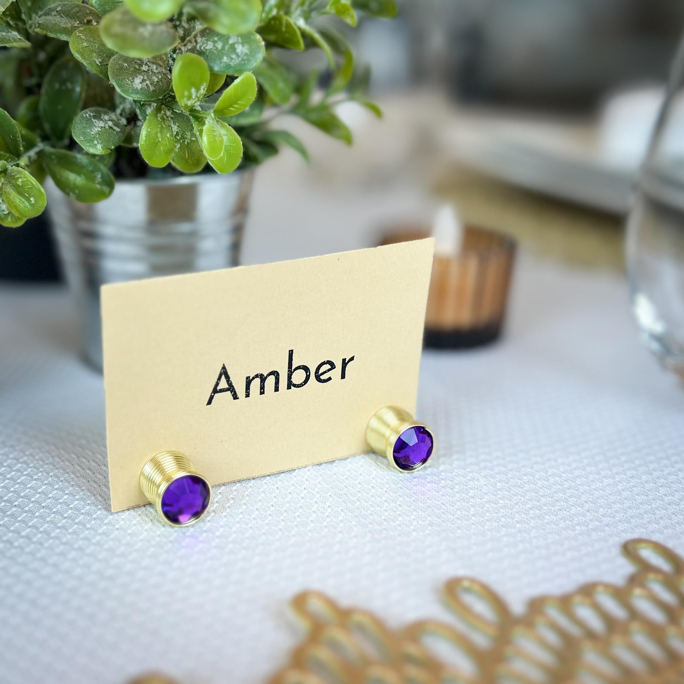 Ideikis 40Pcs.Multipurpose /Place Card Holders/ Table Name Card Holder/ Small Size Table Card Holder/ Menu Clips/ Gold Table Card Holder/ Mini place card holders/ Wedding/Anniversary/ Birthday /Party