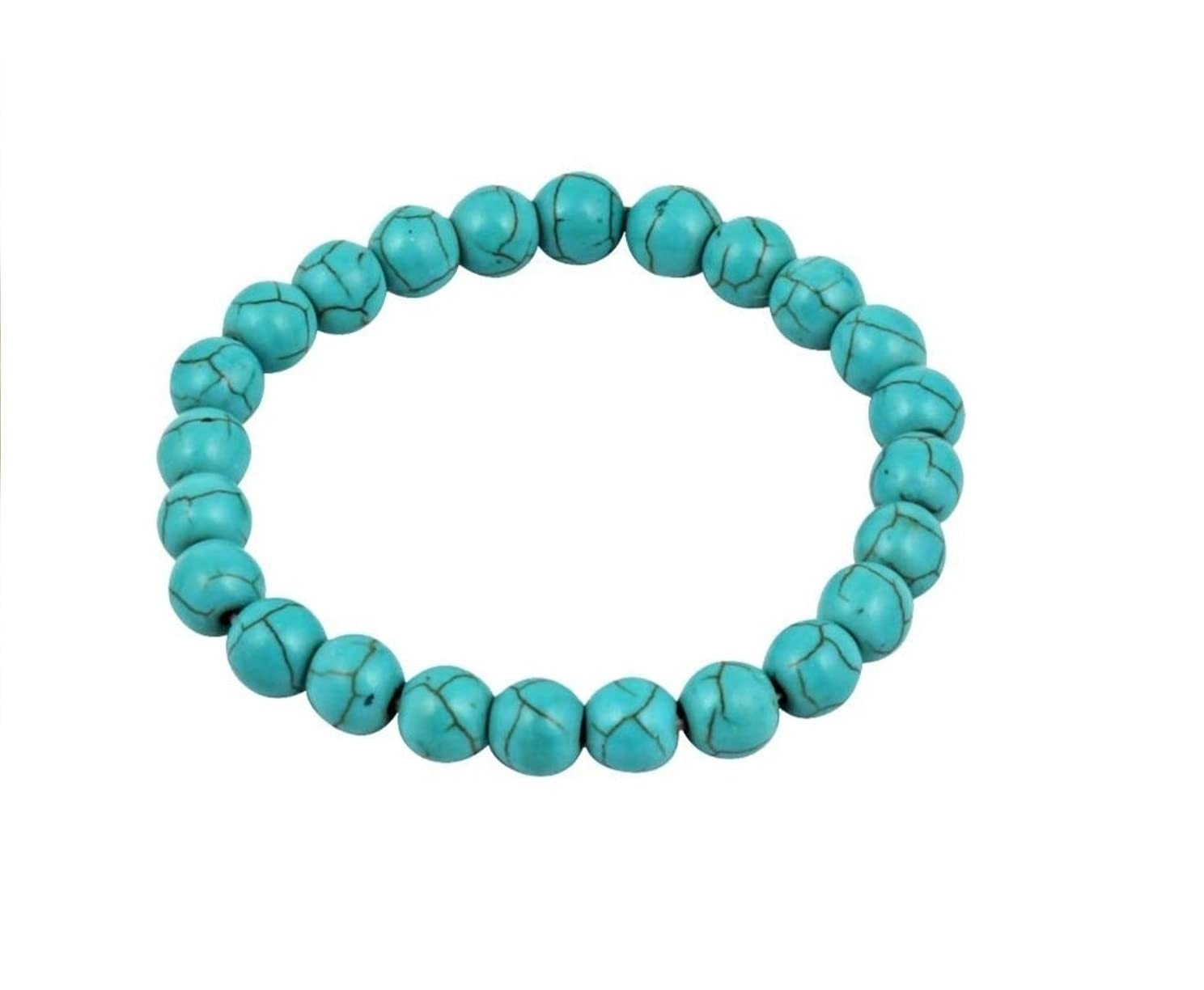 DHYANARSH Natural Phiroza Stone Bracelet 8mm - Gorgeous Healing Gemstones for Men/Women