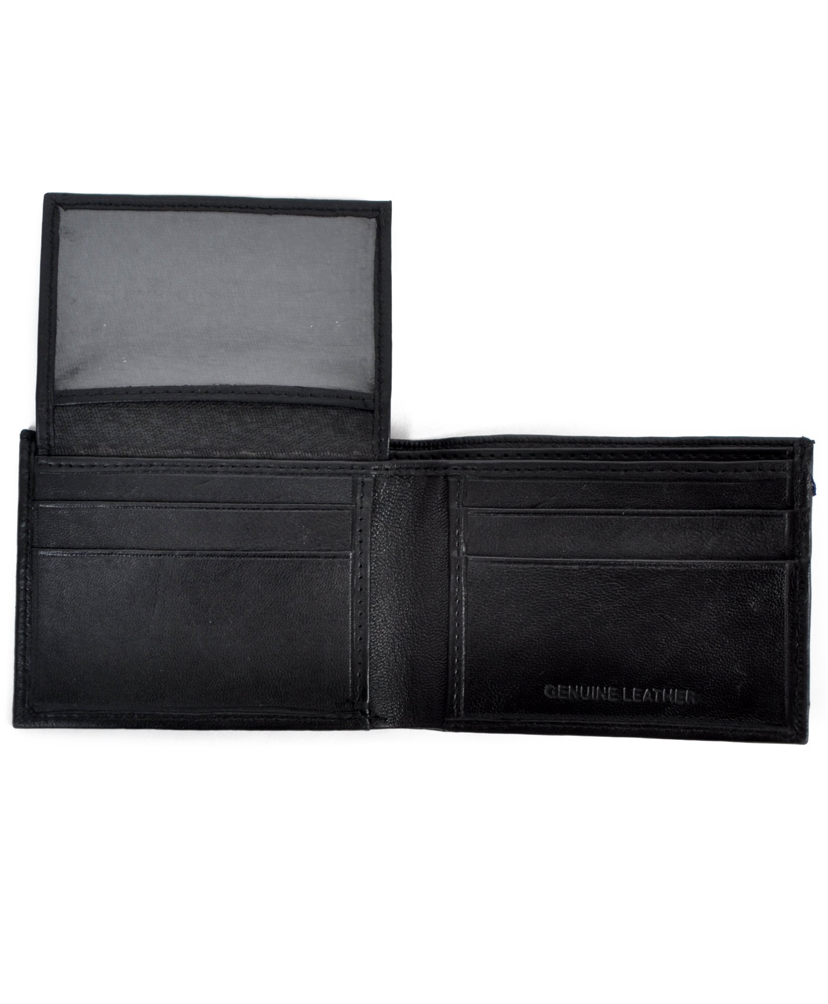 Umo Lorenzo Black Bi-Fold Leather Wallet - For Dads and Grads